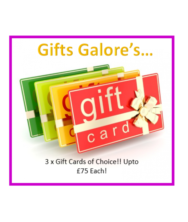 Enter Raffle to Win 3 cards upto £75 each of choice! hosted by Gifts ...