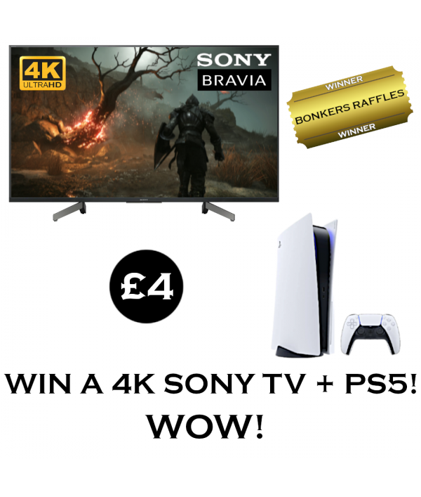 Enter Raffle to Win PS5, Sony TV hosted by Bonkers Raffles